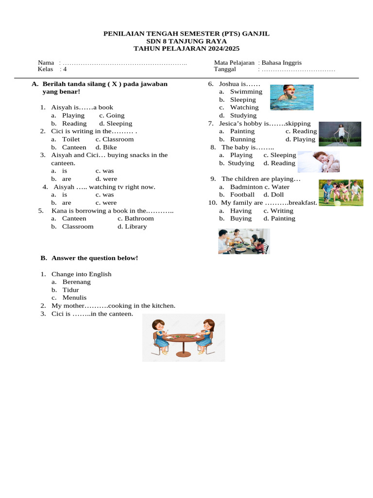 SAS Bahasa Inggris Kelas 4 | PDF