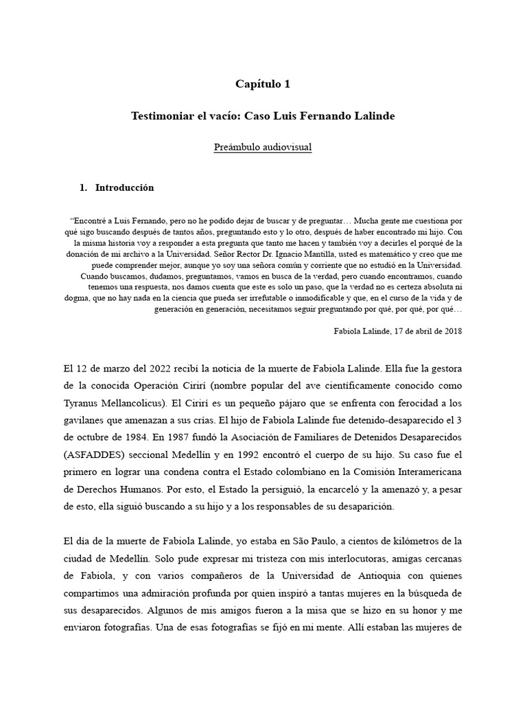 Borrador de Capítulo de Fabiola Lalinde - Liza - 08desept | PDF | Historia