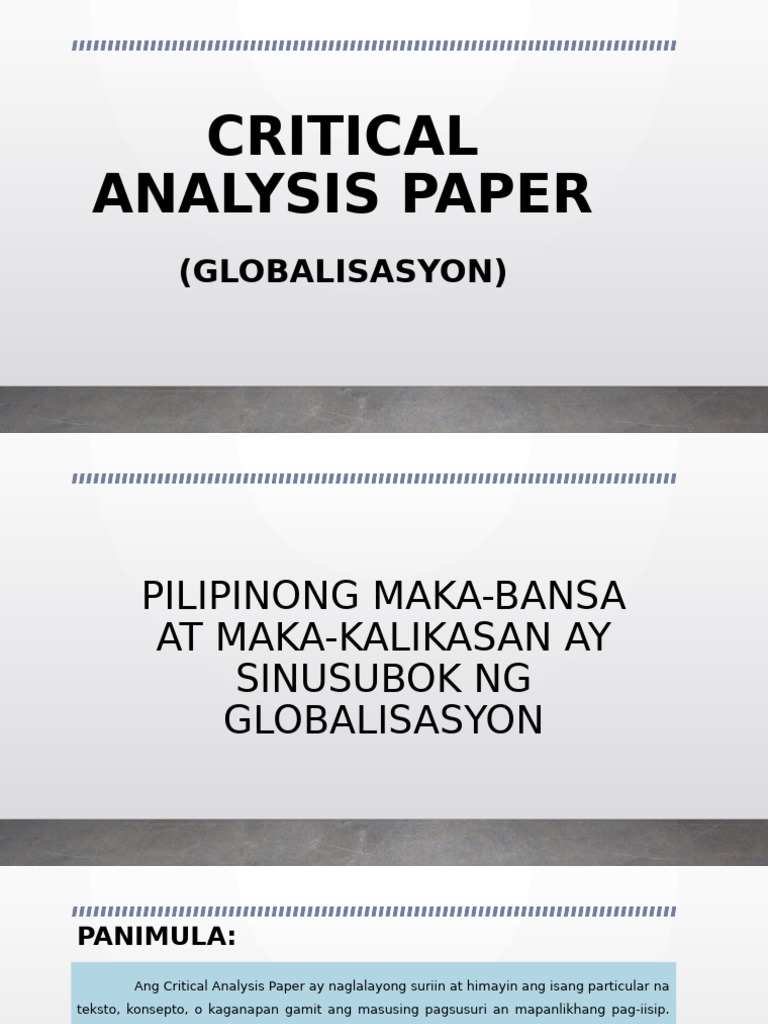 Critical Analysis Paper - 120519 | PDF