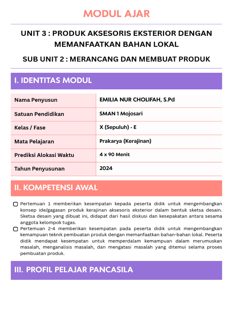 Emilia Nur Cholifah - 240415808849 - Hasil Revisi Modul Ajar | PDF ...
