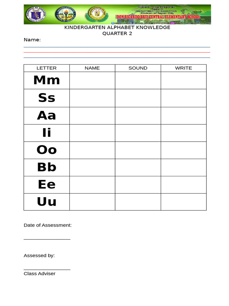 Letter Assessment | PDF
