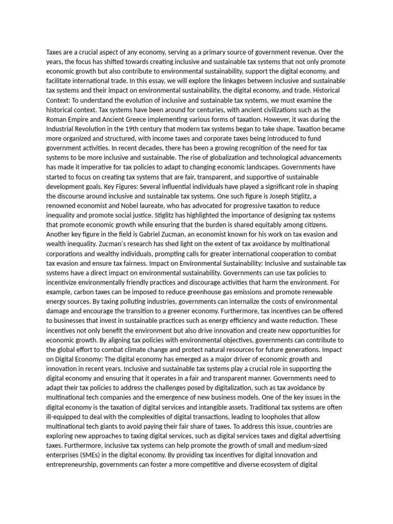 SDGs Essay Competition | PDF | Taxes | Sustainability