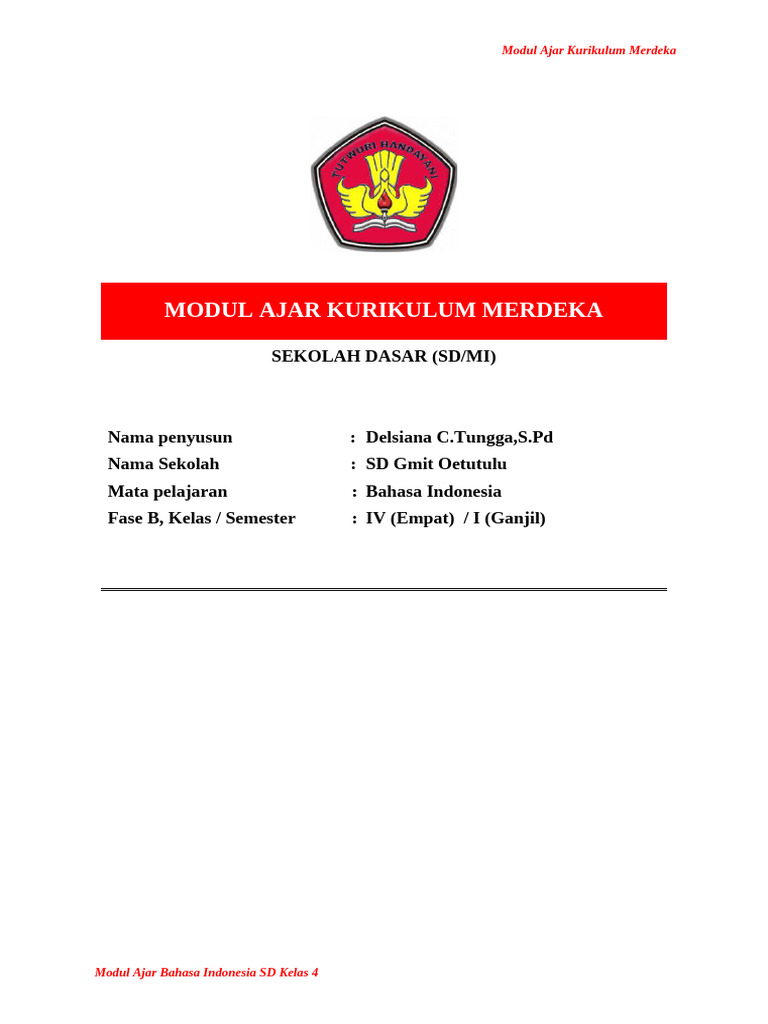 Modul Ajar Bindo Unit 1 Bab 1 | PDF