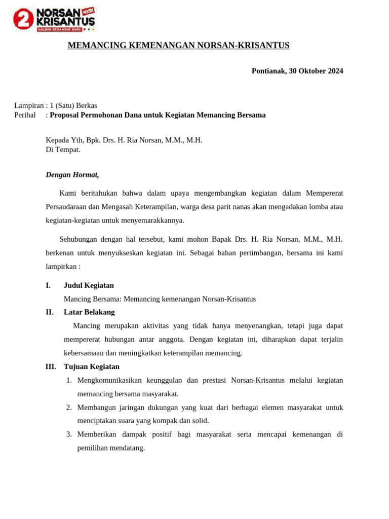 Proposal Mancing | PDF
