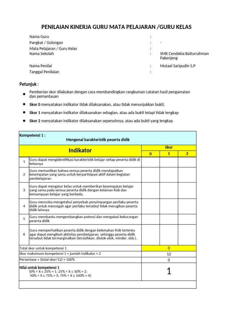 Instrumen PKG 2024 | PDF