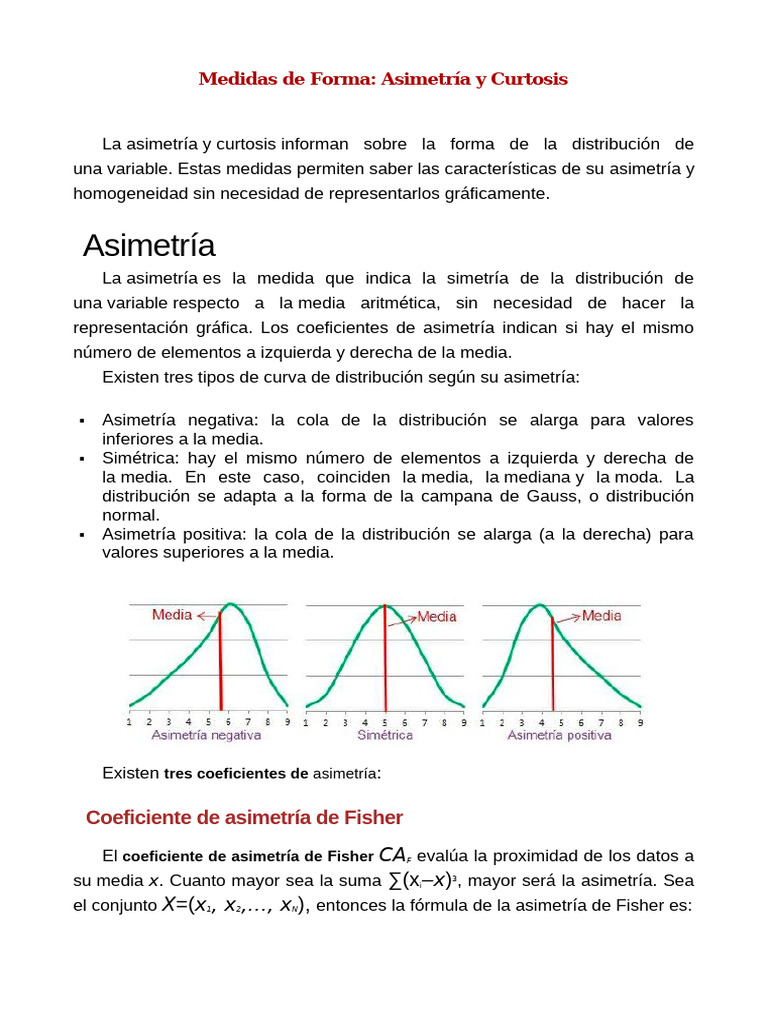 Asimetria Y Curtosis Pdf Oblicuidad Análisis Estadístico