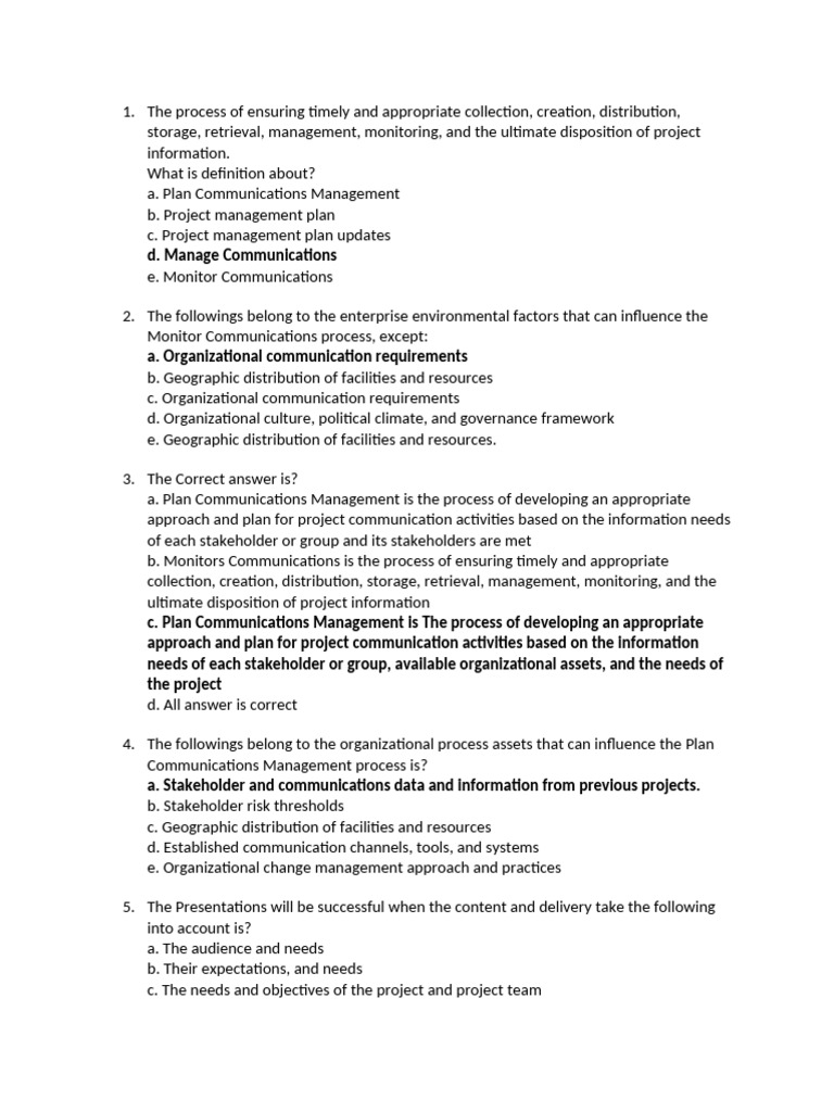 Soal Fika Fauziah - Project Communications Managements | PDF | Information | Communication