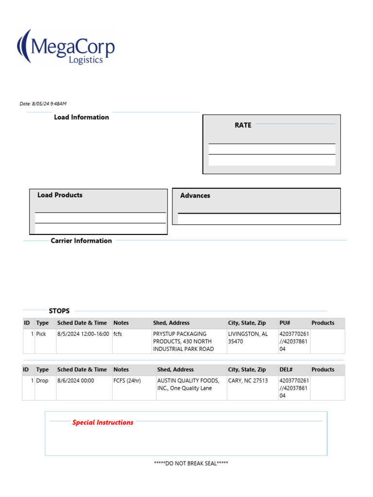 Freight Rate Confirmation Details | PDF | Cargo | Freight Transport