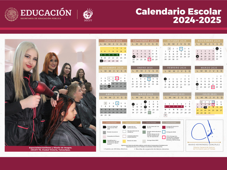 Calendario Escolar DGCFT 2024-2025 | PDF