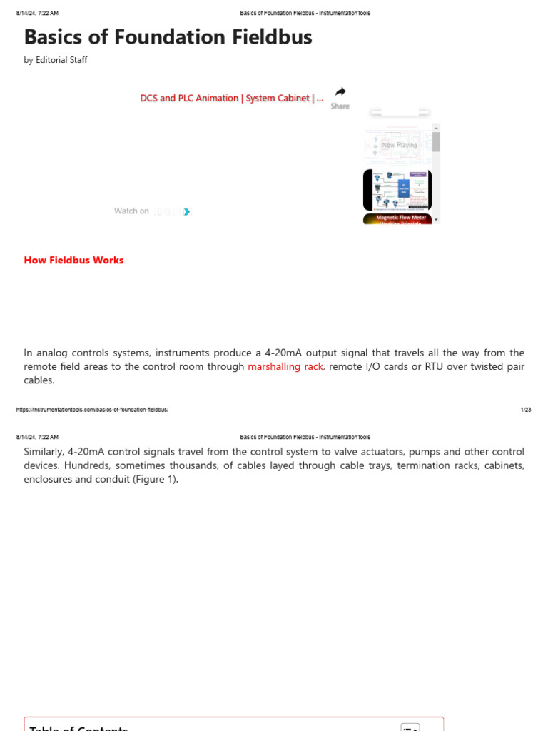 Foundation Fieldbus Basics Guide | PDF | Electronics | Computing