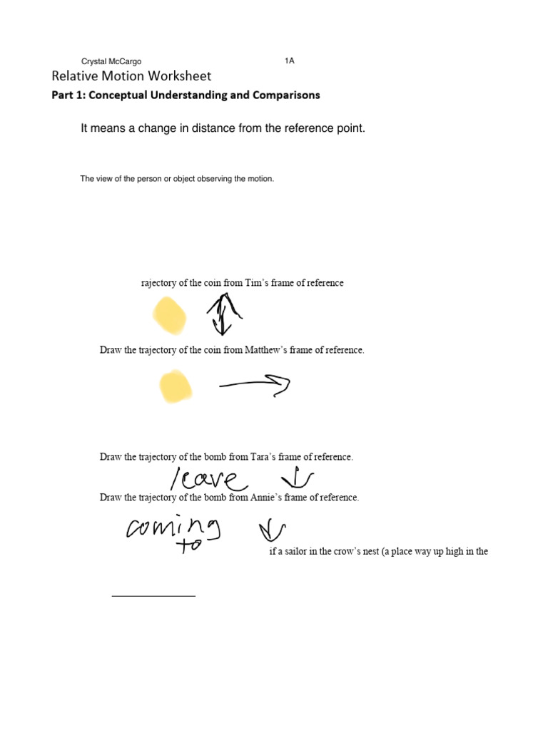 Relativemotion Worksheet | PDF | Speed | Mechanics