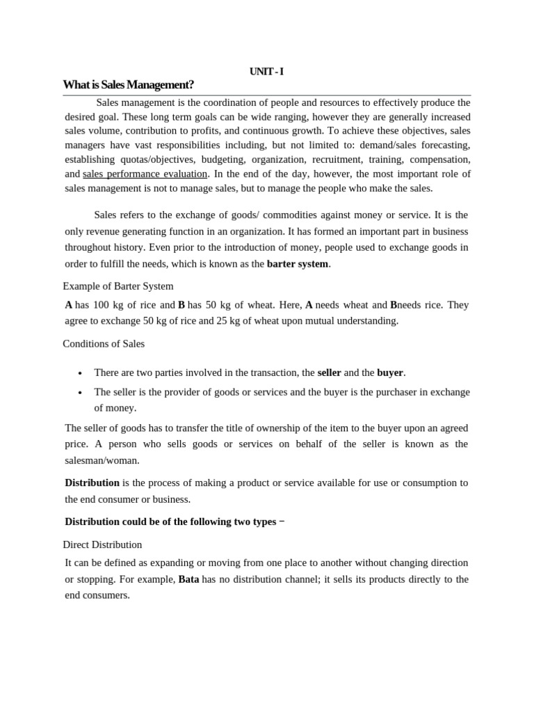 SDM - Unit - I | PDF | Sales | Pro Forma