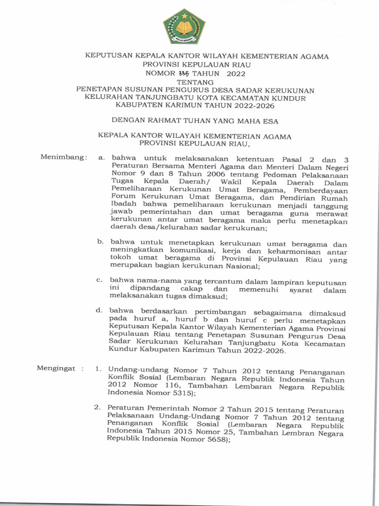 Pengurus DSK Tahun 2022-2026 | PDF