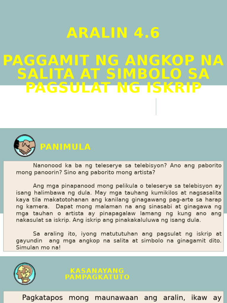 Fil7 4Q Aralin 4.6 | PDF