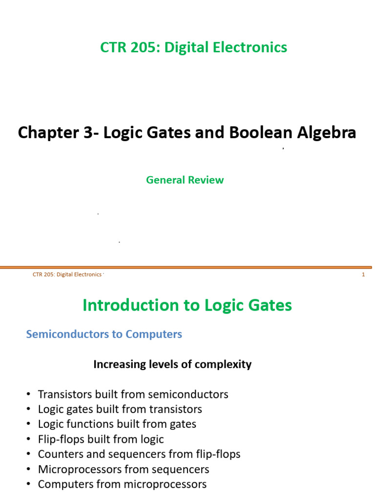 CTR 205 Chapter 2 | PDF | Logic Gate | Digital Electronics