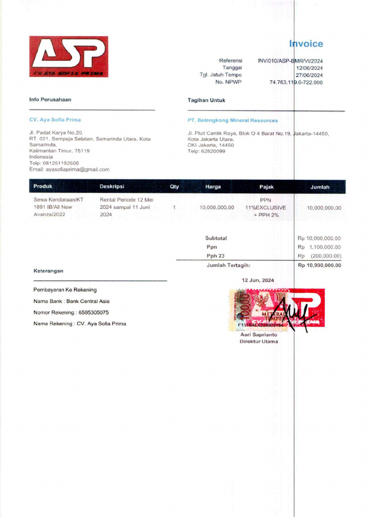 INV & Timesheet Periode 12 Mei 2024 - 11 Juni 2024 | PDF