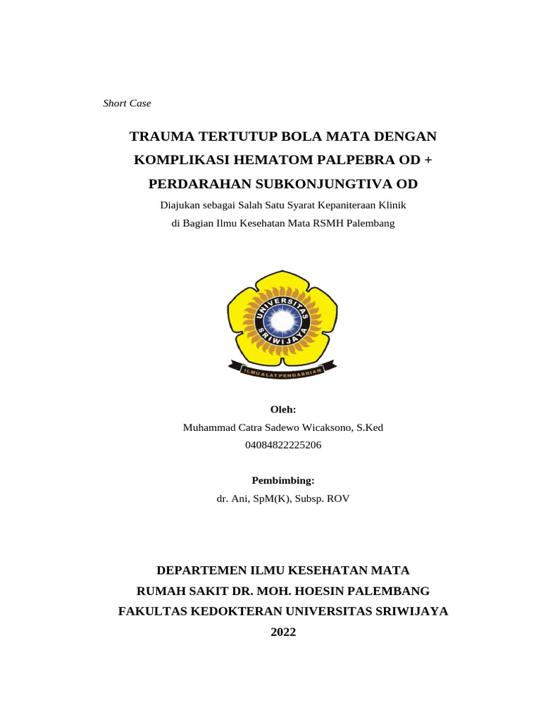 Trauma Mata: Hematom dan Perdarahan OD | PDF | Sains & Matematika