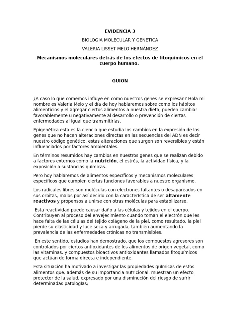 EVIDENCIA 3 Genetica | PDF | Antioxidante | Fruta