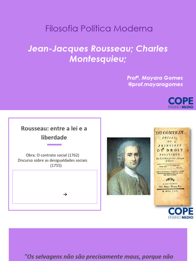 Rousseau e Montesquieu: Liberdade e Poder | PDF | Jean-Jacques Rousseau ...