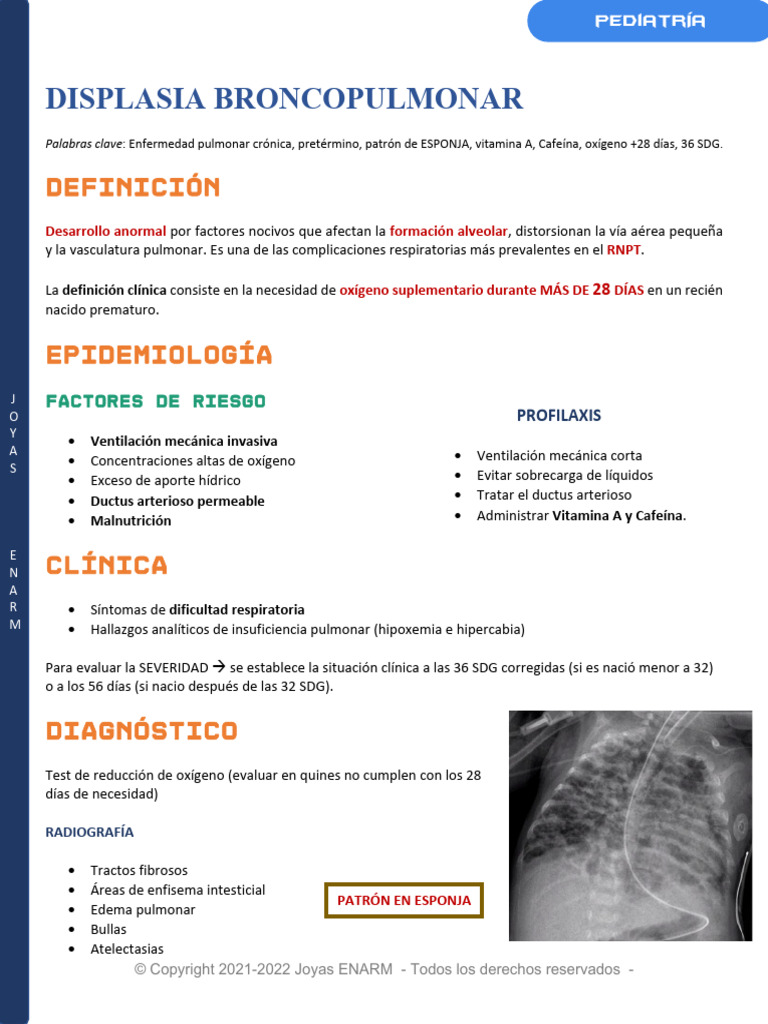 Displasia Broncopulmonar | PDF | Enfermedad pulmonar obstructiva ...