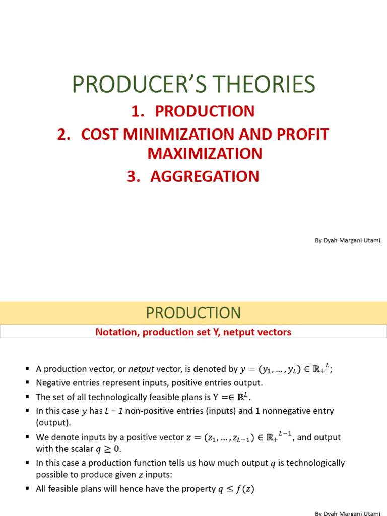 Producer's Theory | PDF | Production Function | Linear Algebra