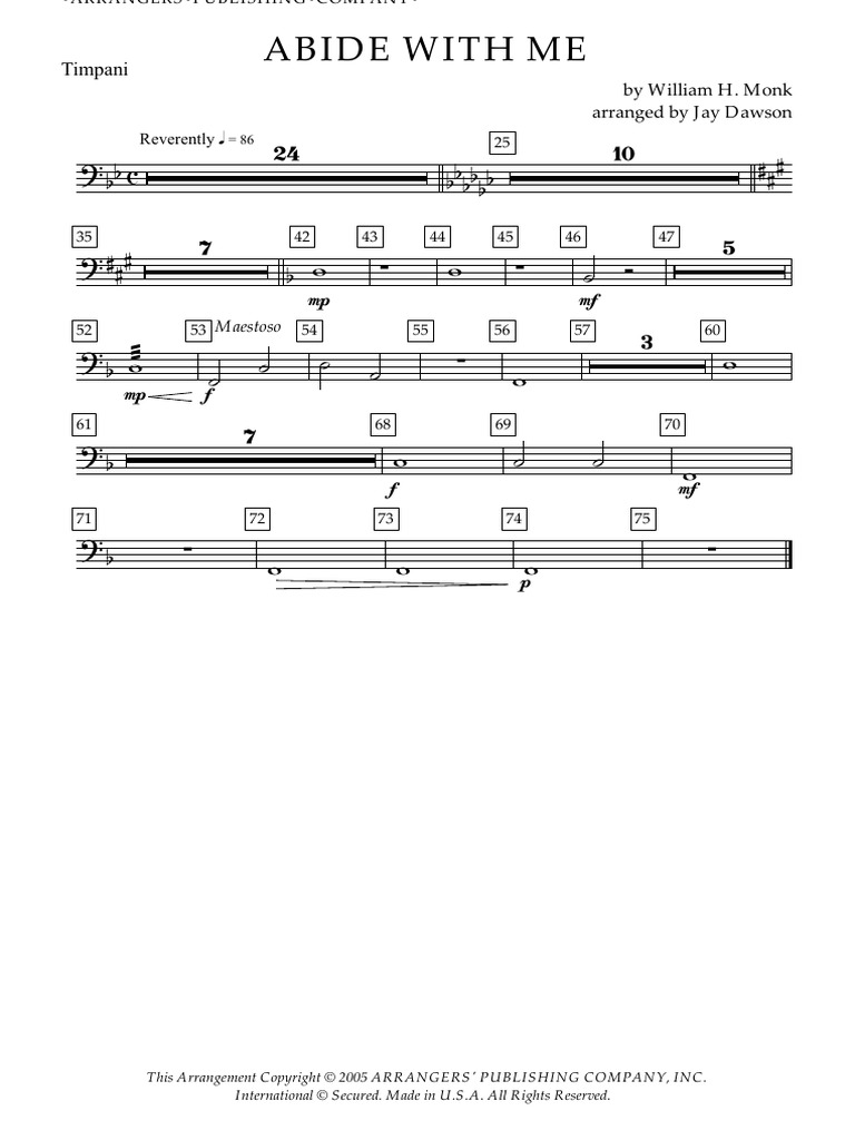 Abide With Me - Jay Dawson (Concert Band) - Timpani | PDF