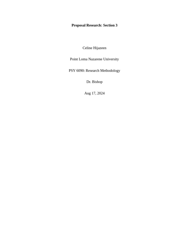 Proposal Research Section 3 | PDF | Survey Methodology | Attachment Theory