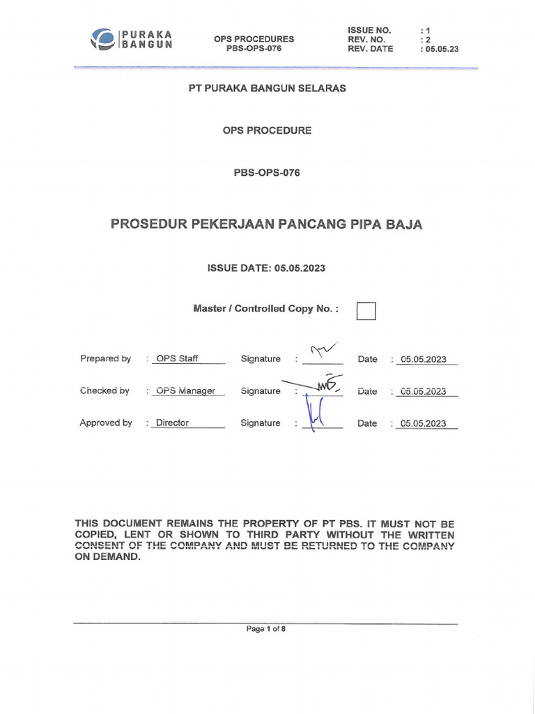 13.3 Prosedur Pekerjaan Pancang Pipa Baja | PDF