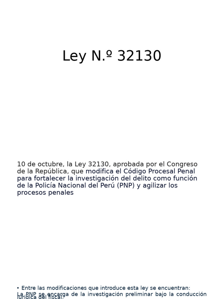 Ley 32130 | PDF | Policía | Debido al proceso