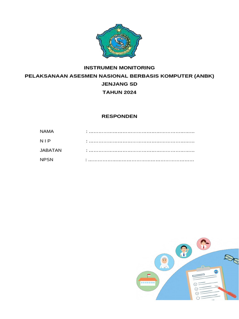 Instrumen Monev Anbk - SD - 2024 | PDF