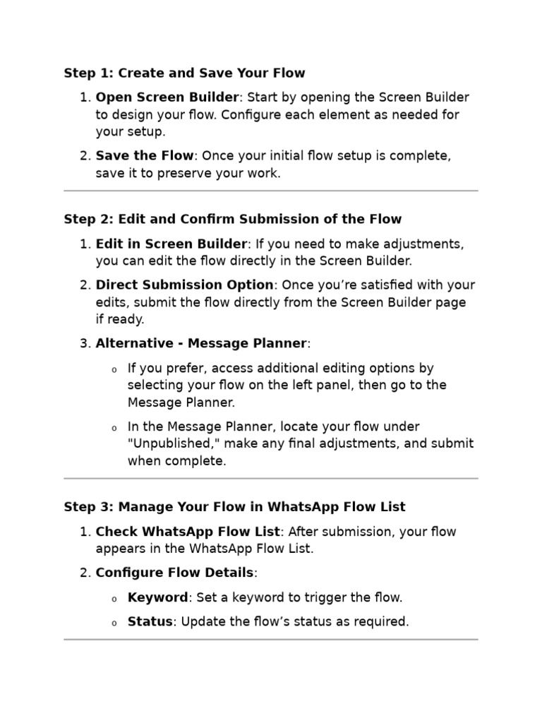 WhatsApp Flow Setup Guide | PDF | Facebook | Computer Mediated ...