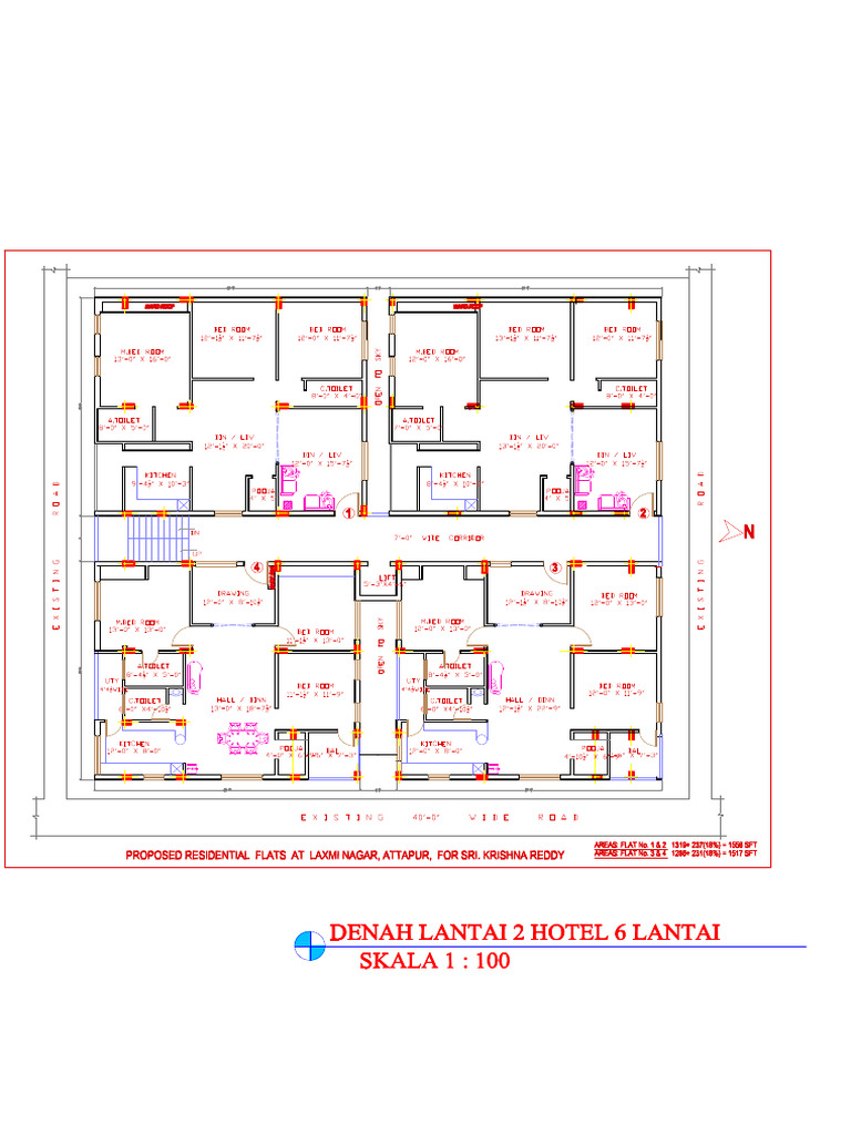 Denah Lantai 2 Hotel | PDF