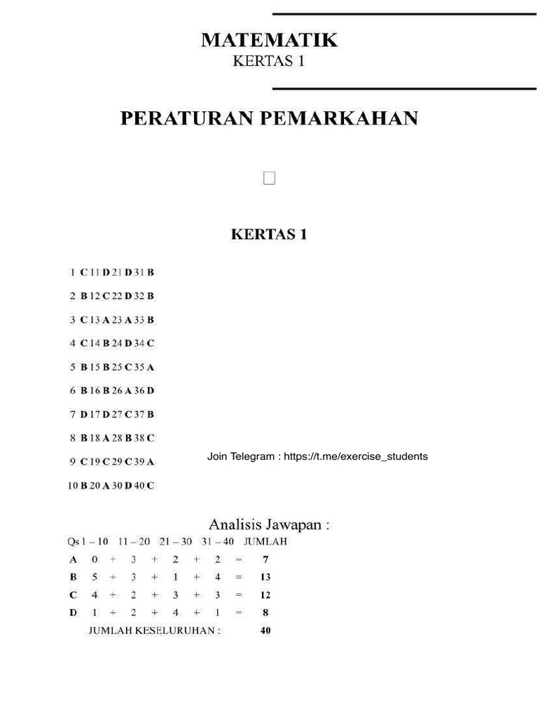 Skema Trial Maths K1 2024 SPM - Kedah | PDF | Wellness
