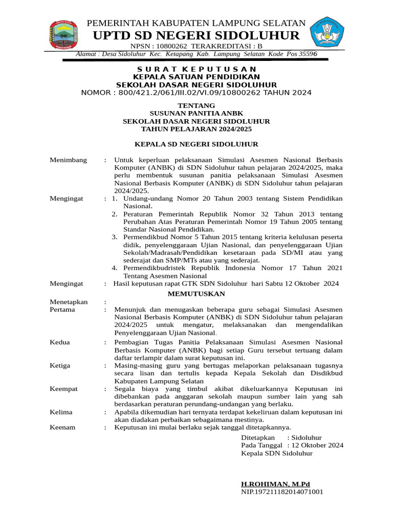 SK Anbk 2024-2025 | PDF