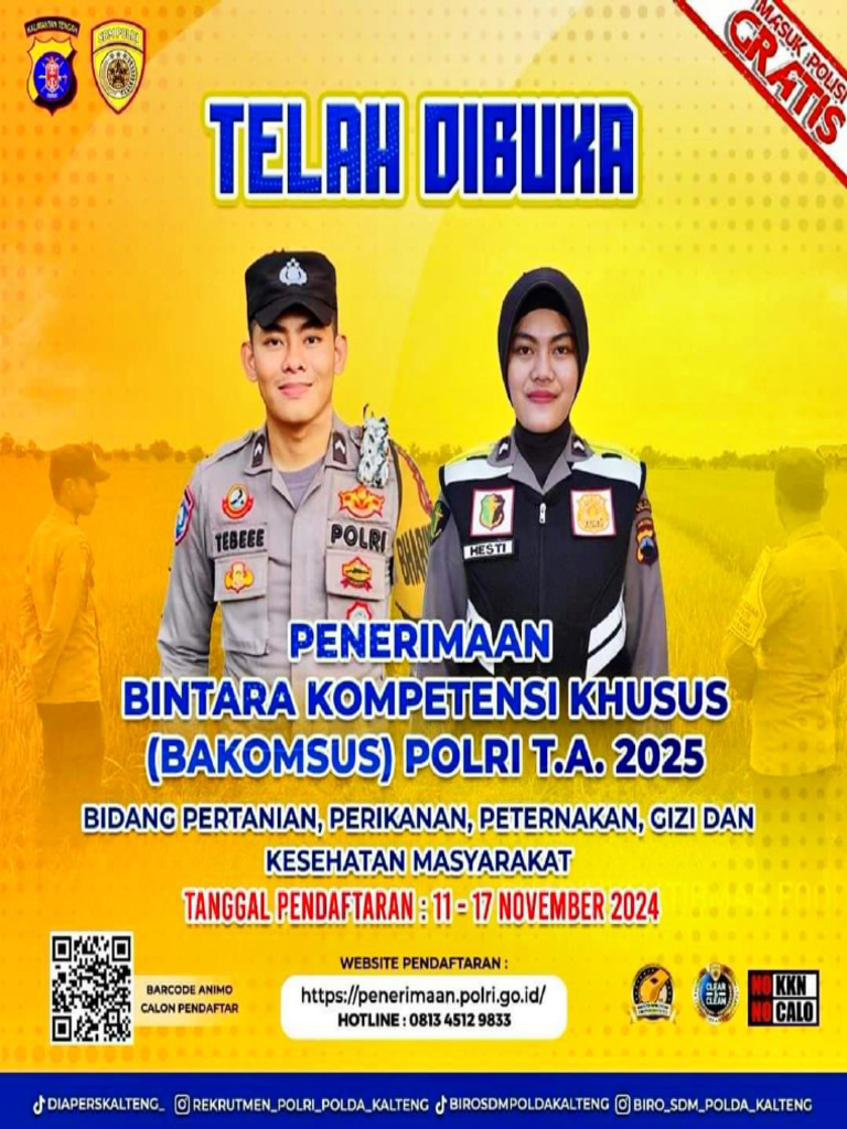 Penerimaan Bintara Kompetensi Khusus (Bakomsus) Polri Tahun 2025 | PDF