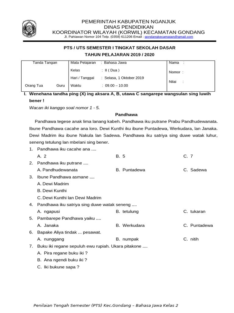 BAHASA JAWA KL 2 . | PDF