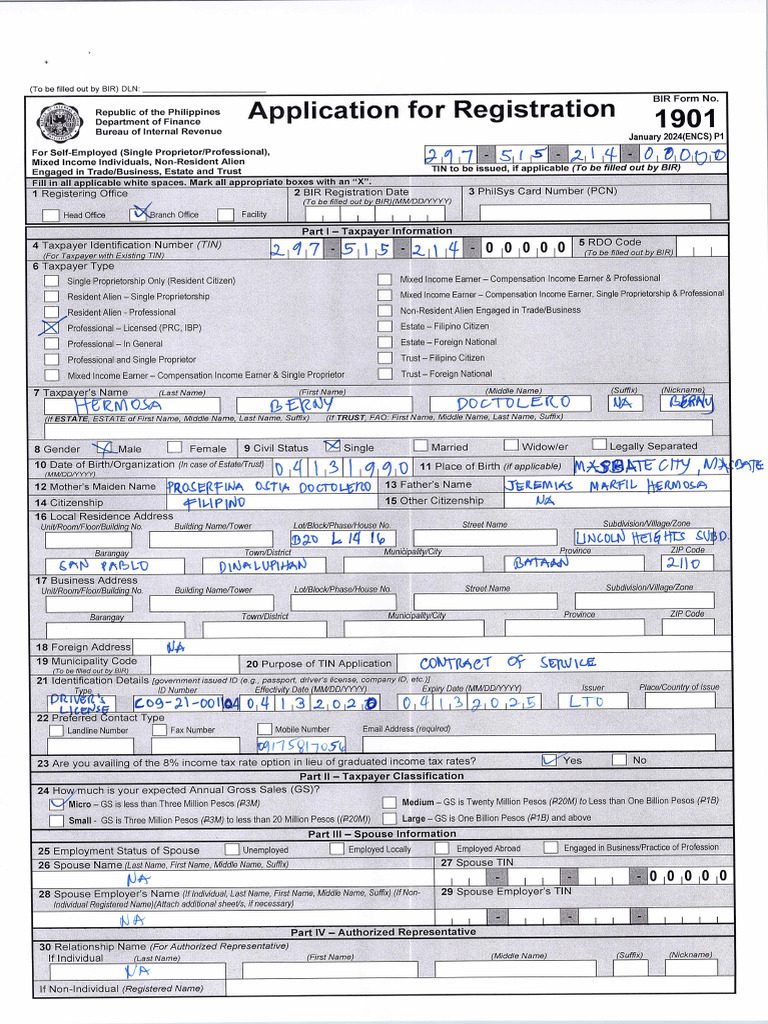Application For Registration 1901 | PDF