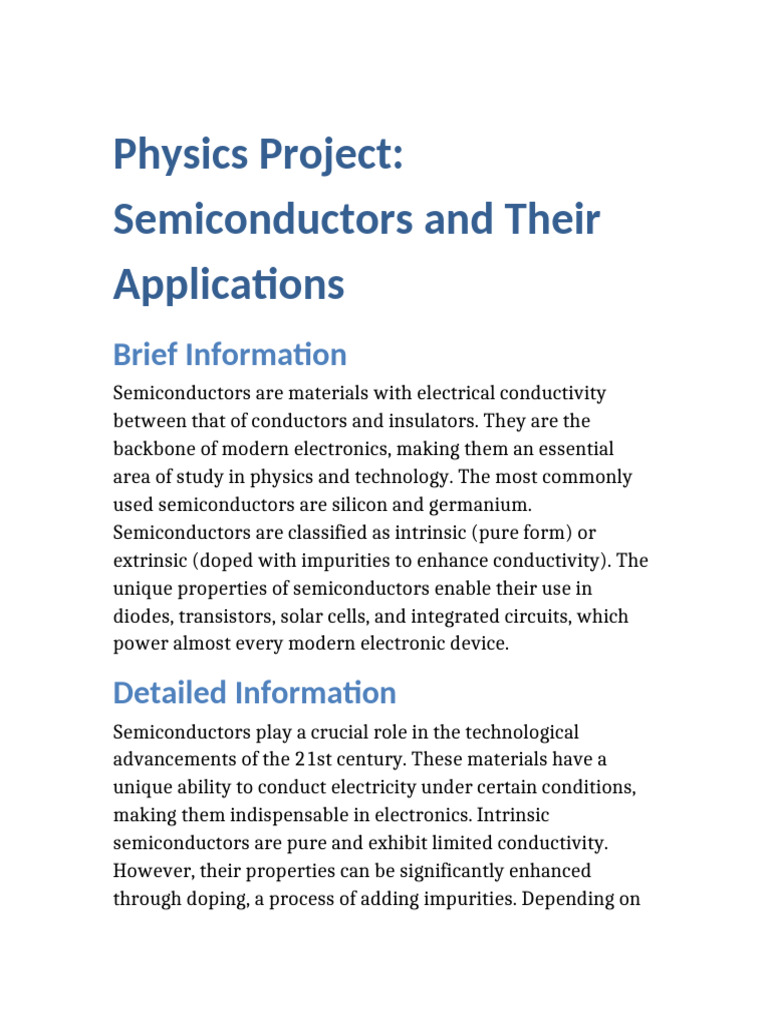 Semiconductors and Applications | PDF