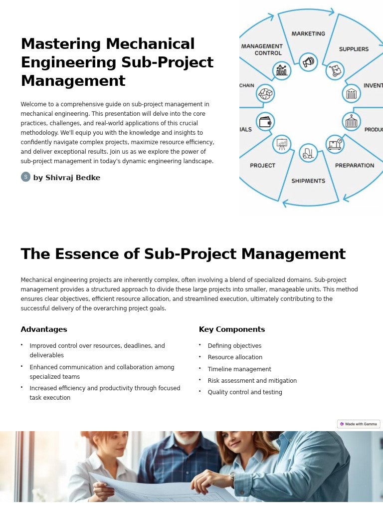 Mechanical Sub-Project Management Guide | PDF | Project Management ...