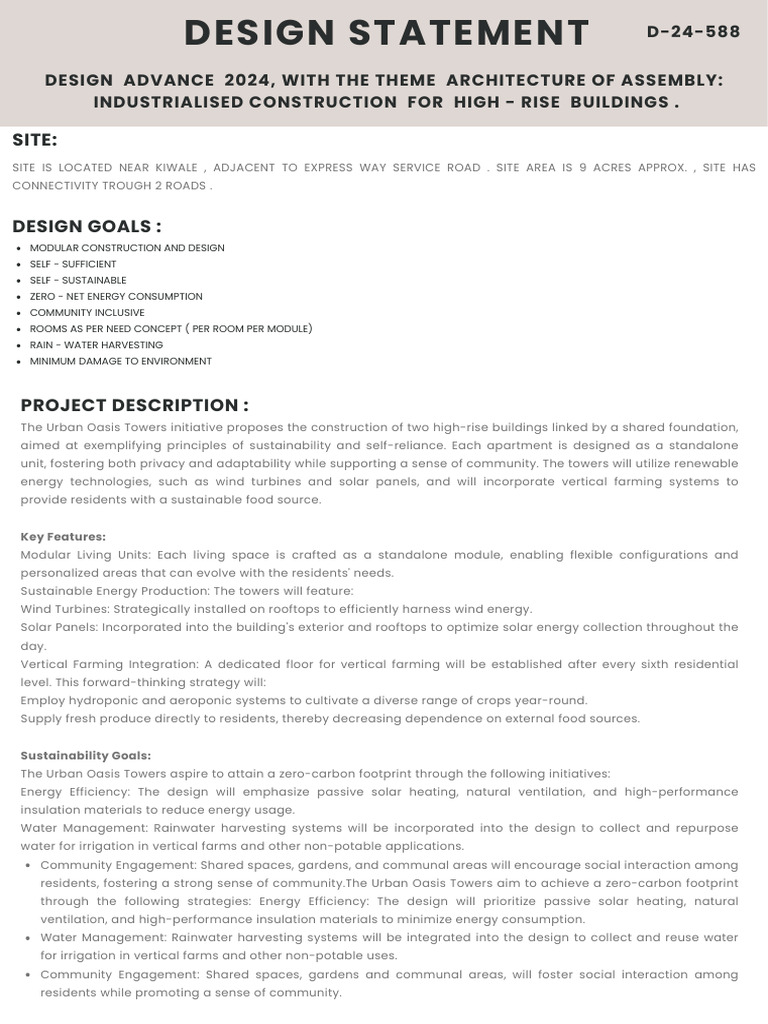 D-24-588 Design Statement | PDF | Solar Energy | Energy Development