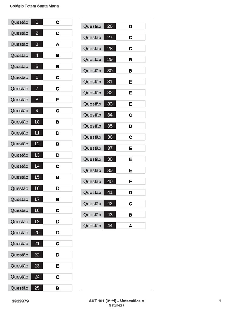 Gabarito - Dia 2 - 101d | PDF