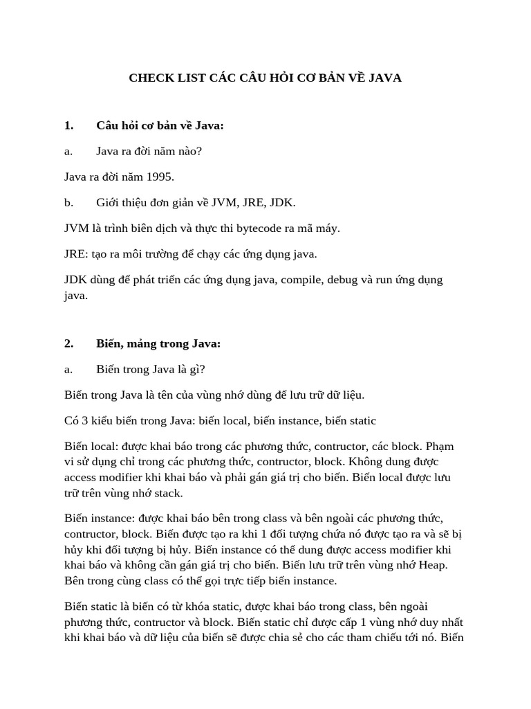 Ly Thuyet Java | PDF