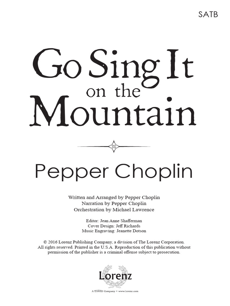 Go Sing It on the Mountain: Cantata | PDF | Songs | Folk Music