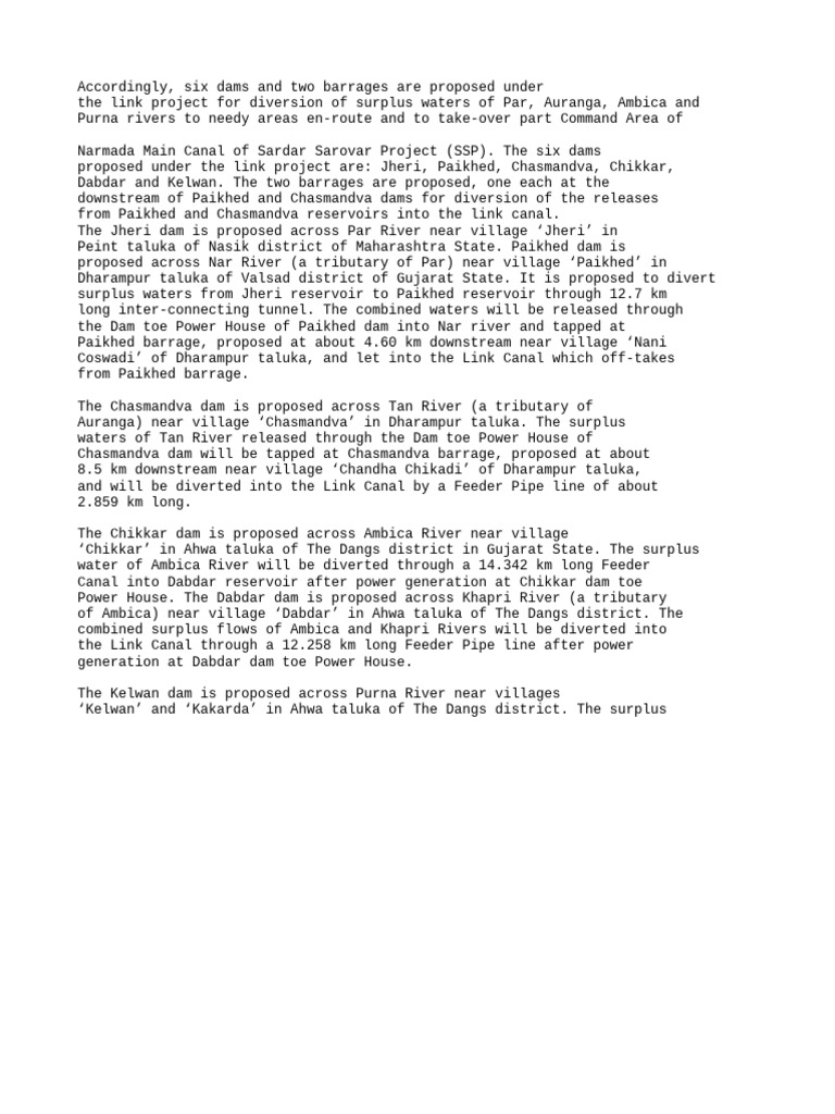 Ambica River Dam Project Overview | PDF