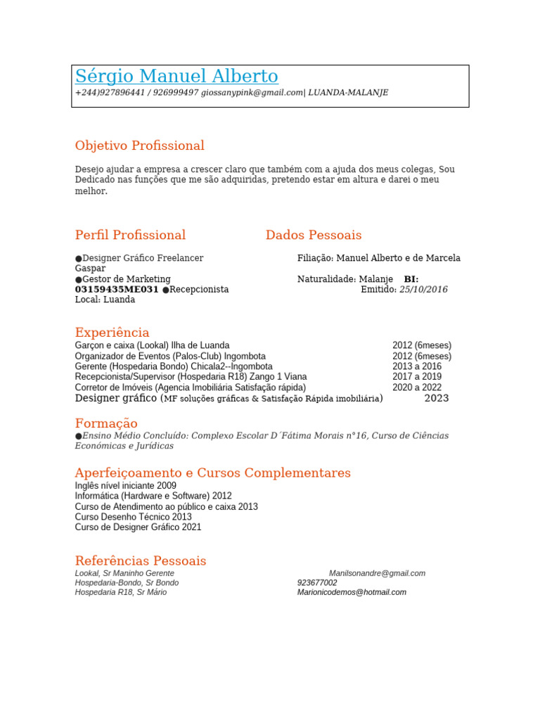 CV SlÉRGIO 2024 | PDF | Carreira e Crescimento | Direito