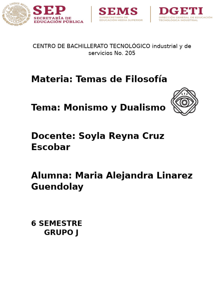 Monismo y Dualismo en Filosofía | PDF | Dualismo | Monismo