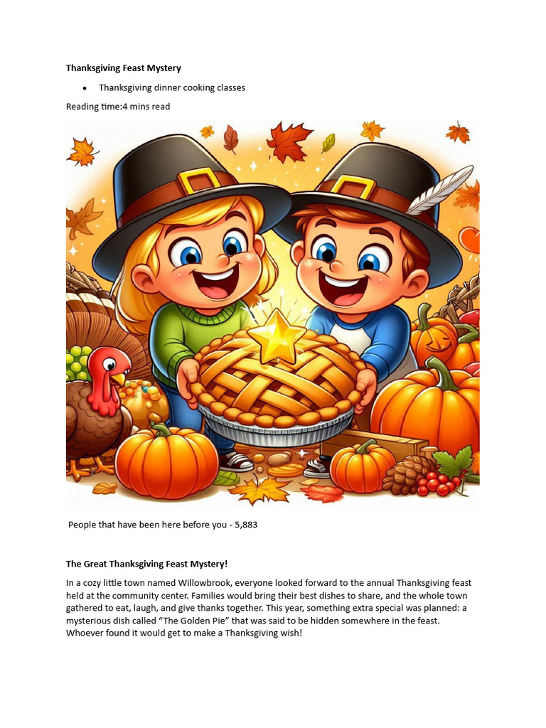 Thanksgiving Feast Mystery Adventure | PDF
