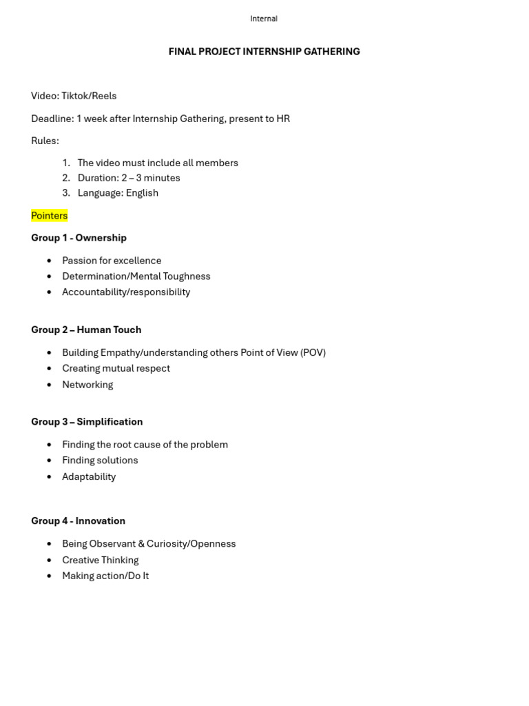 Internship Project Video Guide | PDF | Science & Mathematics