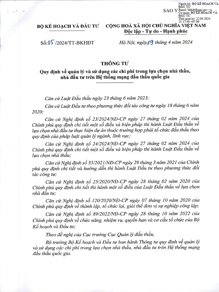 TT 05-2024 - BKHDT | PDF