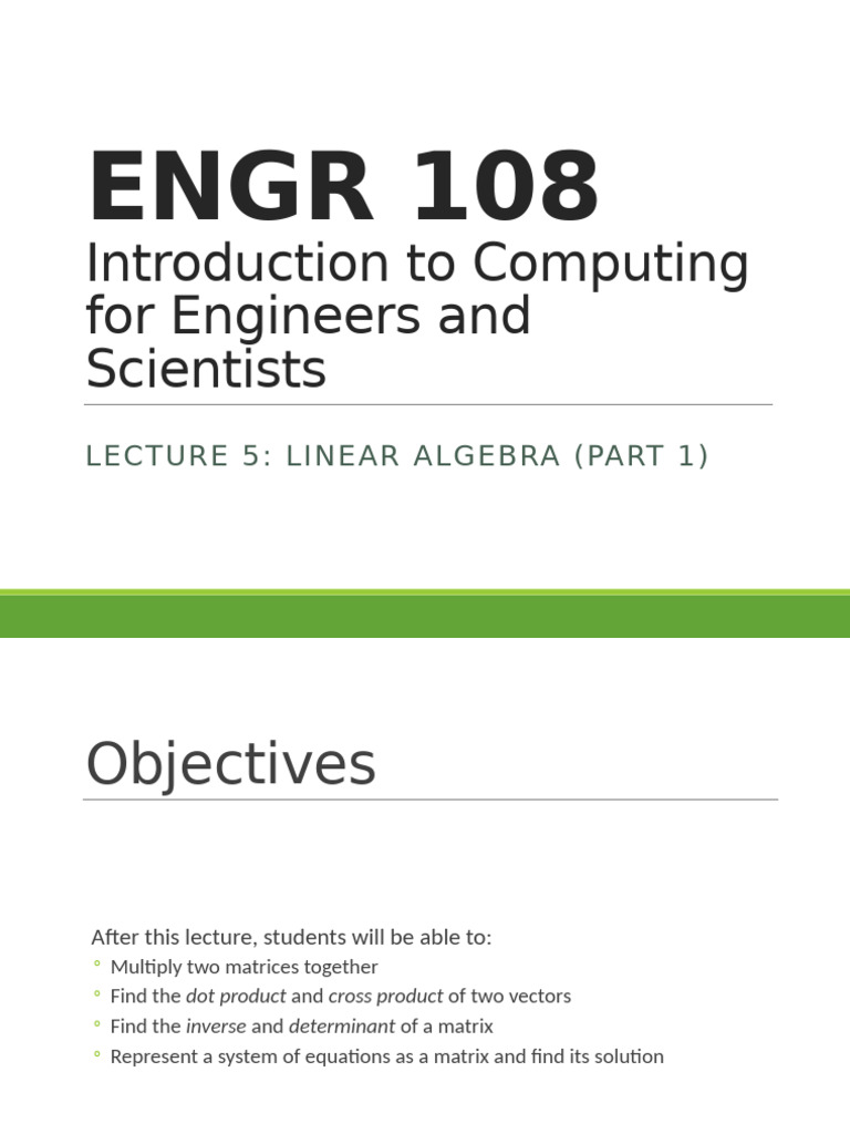 51X Lecture 5 Linear Algebra | PDF | Matrix (Mathematics) | Functional Analysis